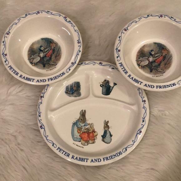 Eden | Other | Vintage Eden Plastic Peter Rabbit Sectioned Plate And 2 ...